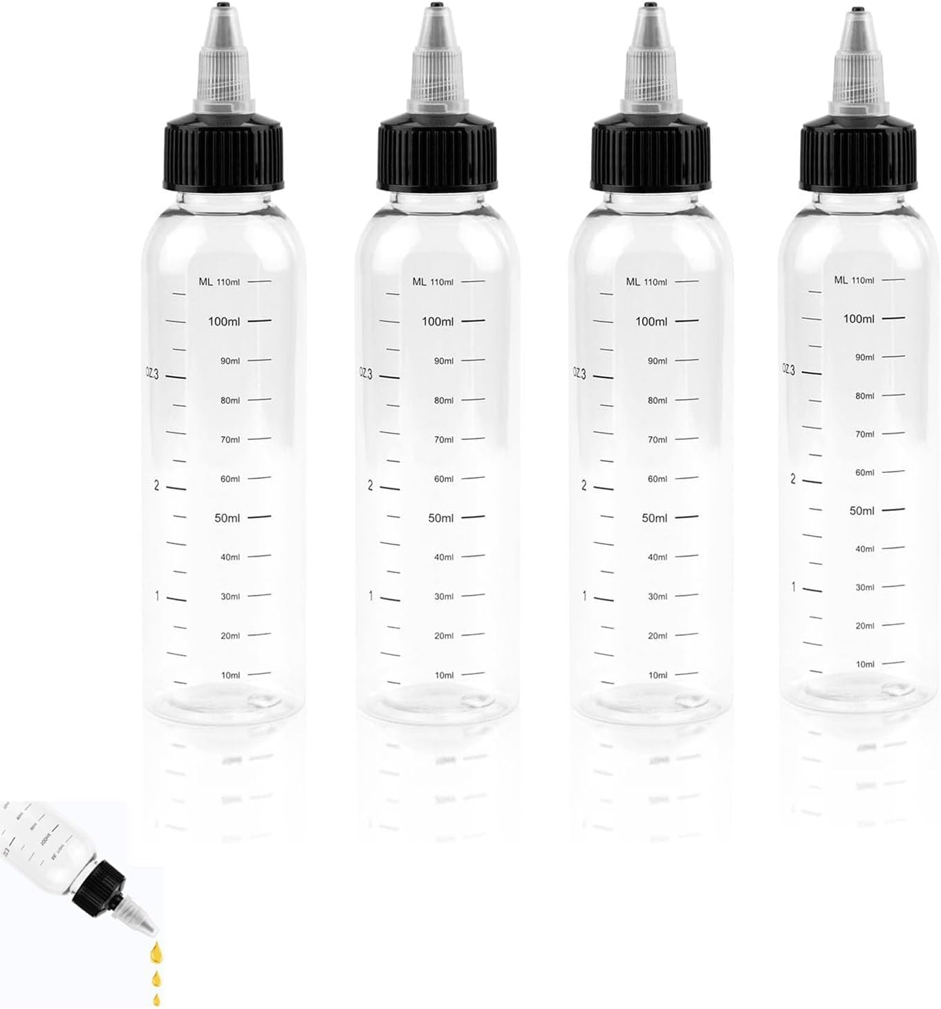 Oil Applicator Bottle for Hair, 4 PCS Applicator Bottle 120ml Squeeze ...
