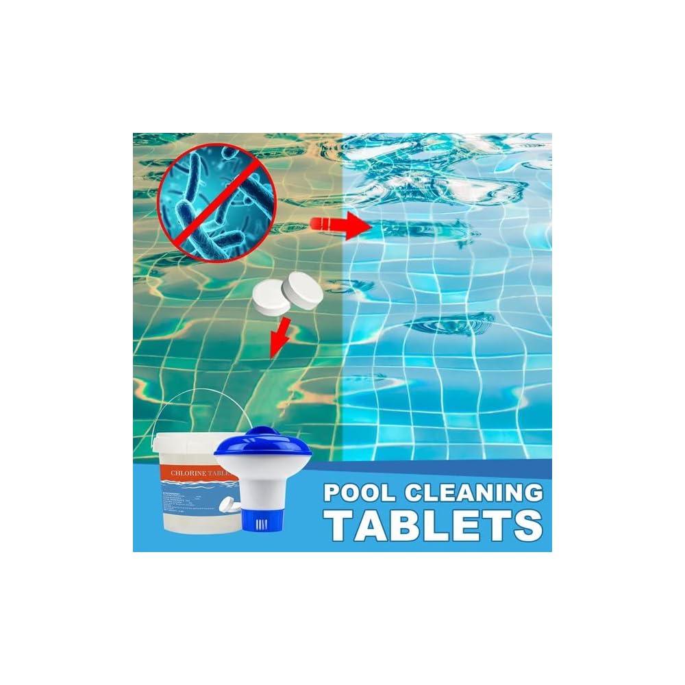 Buy Pool Chlorine Tablets, Chlorine Tablets with Floater, 100g Chlorine ...