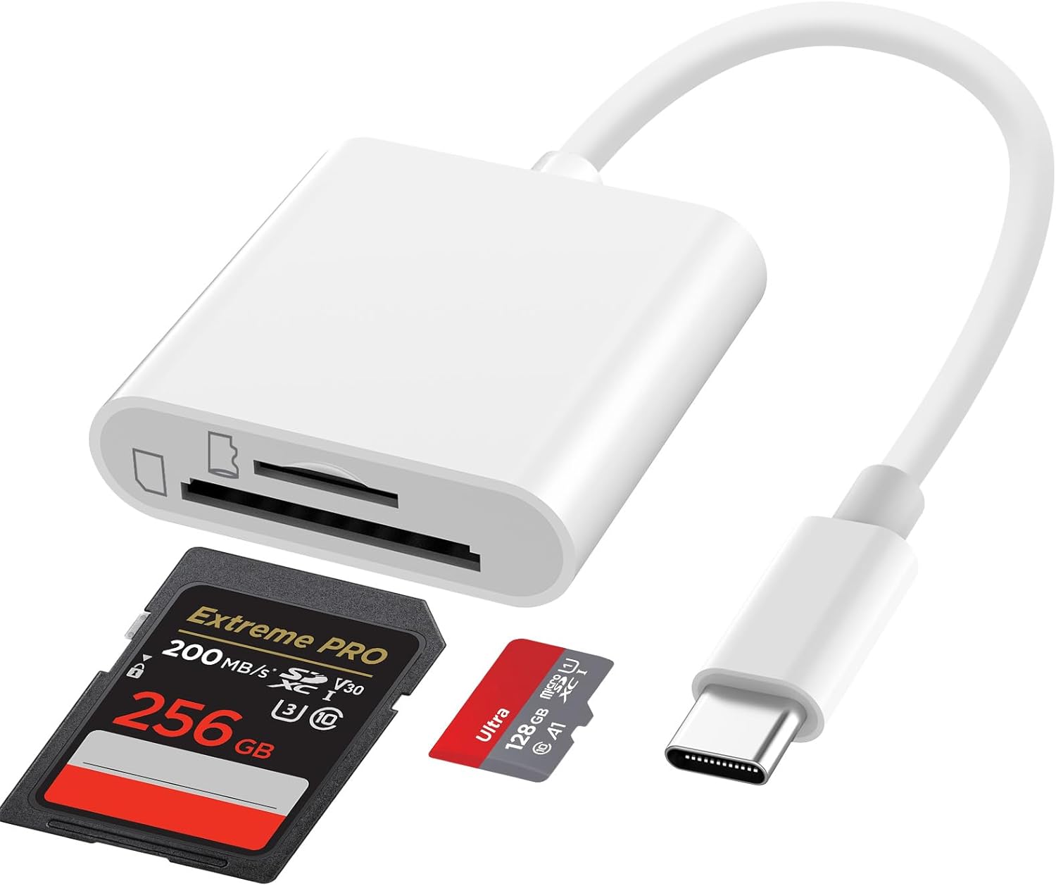 USB-C SD 3.0 Card Reader 104Mbps, Dual Slots Micro SD/SD Card Reader ...