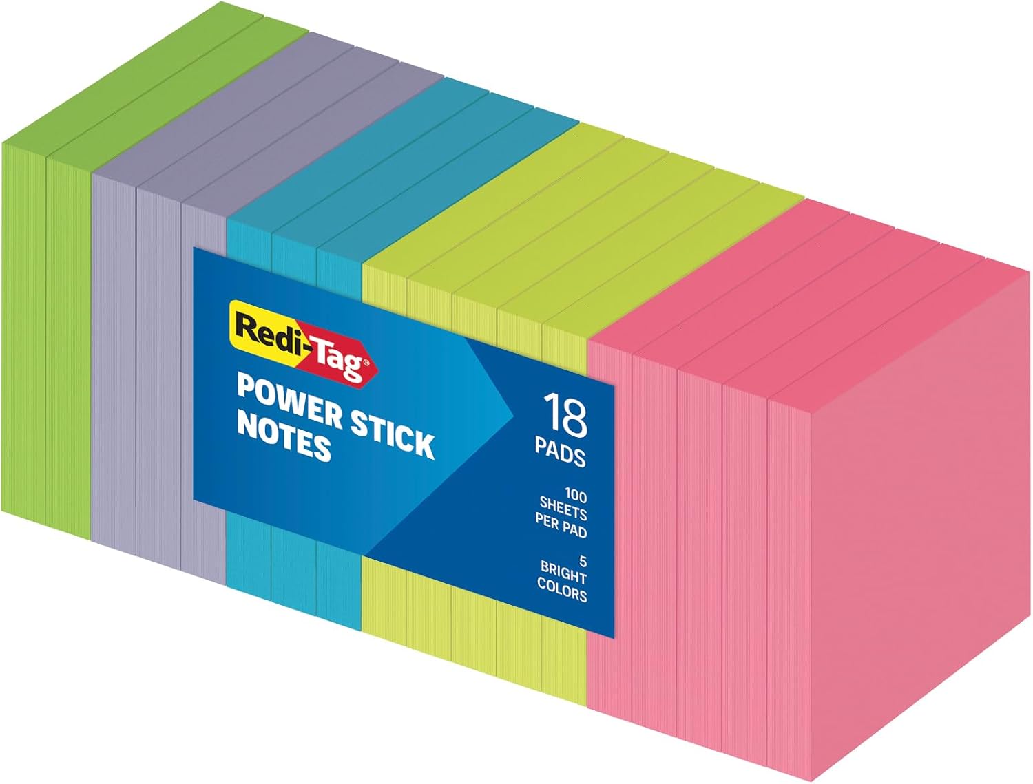 Amazon.com : Redi-Tag Sticky Notes, Power Stick Notes, Adhesive ...