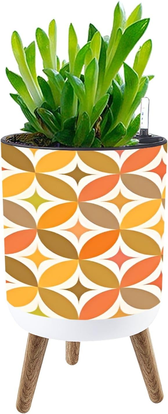 Amazon.com : Planter with Stand Mid century modern atomic starbursts ...