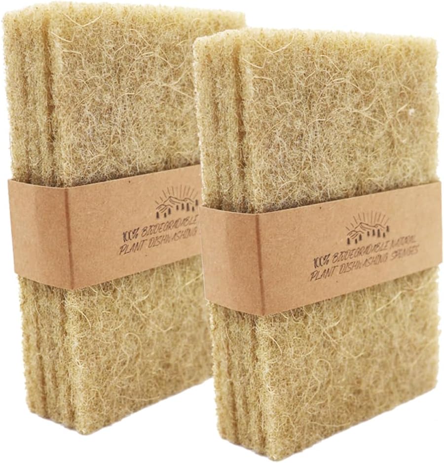 Amazon.com: Natural Scouring Pads 10 Pack- Dish Scrubber Non-Scratch ...