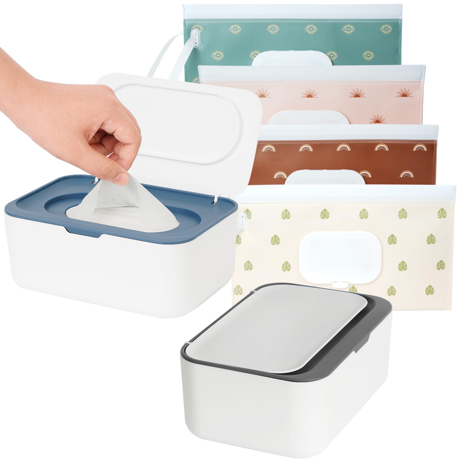 Amazon.com : Wipes Dispenser with 4 Pack Portable Baby Wipe Case, Wipe ...