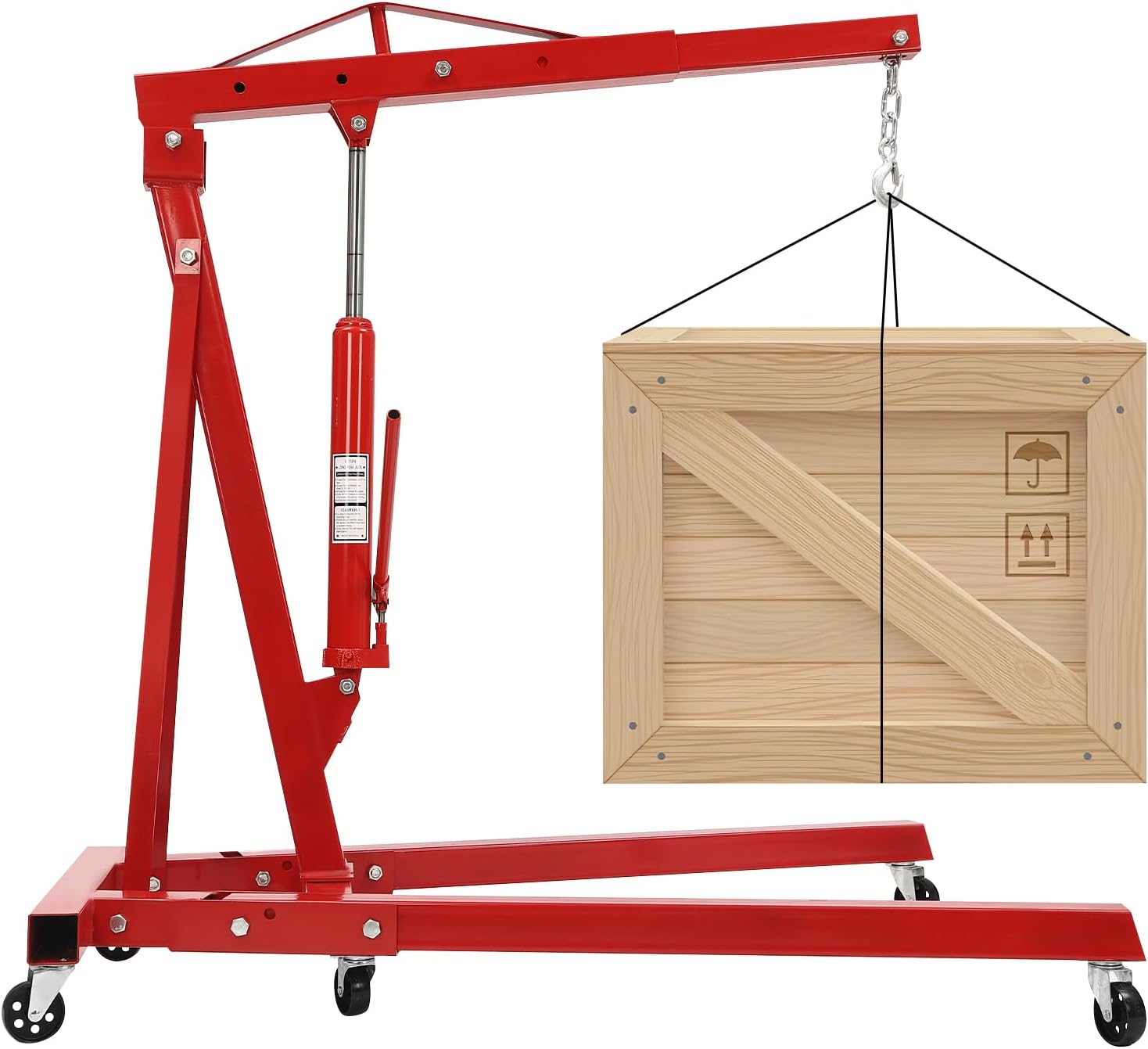 Amazon.com: 2 Ton Folding Engine Hoist, Folding Cherry Picker Engine ...