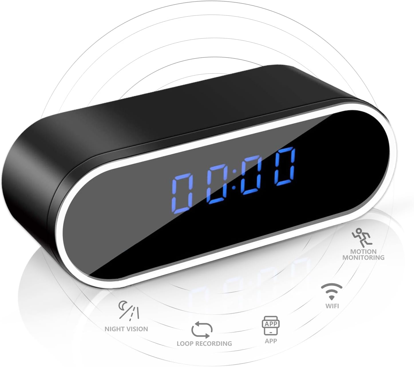 Hidden Camera Detector Clock Camera HD1080P WiFi Nanny Camera Motion ...