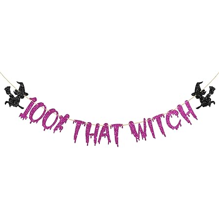 Amazon.com: Halawawa Halloween 100% That Witch Banner, Halloween Witch ...