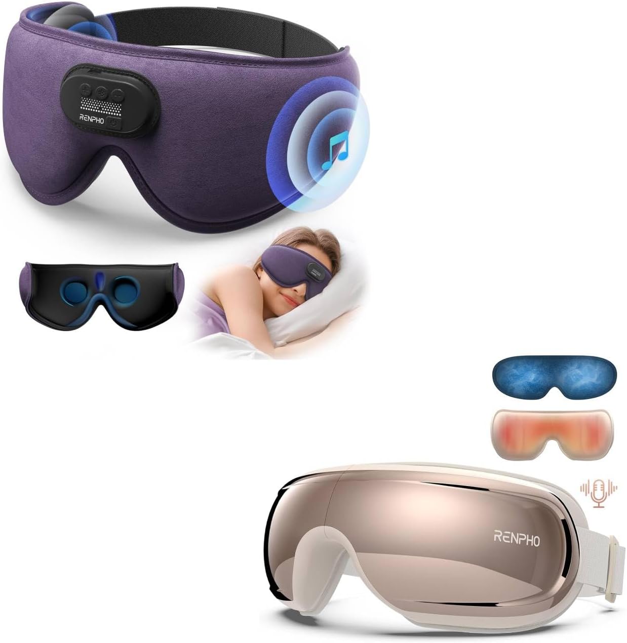 Amazon.com: RENPHO Eye Massager with Heat Sleep Headphones 2024 New ...