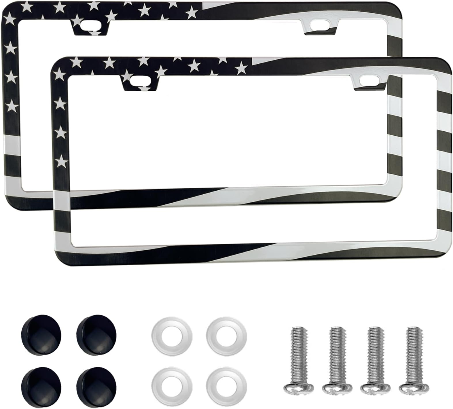 Amazon.com: DillenCo Patriotic American Flag License Plate Frame ...