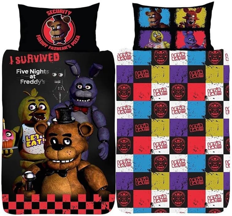 FNAF FIVE NIGHTS AT FREDDY'S Single Duvet Cover | Freddy Fazbear's ...