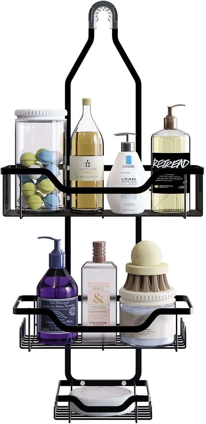 Amazon.com: KLEVERISE Shower Caddy Over Head Bathroom Hanging Organizer ...