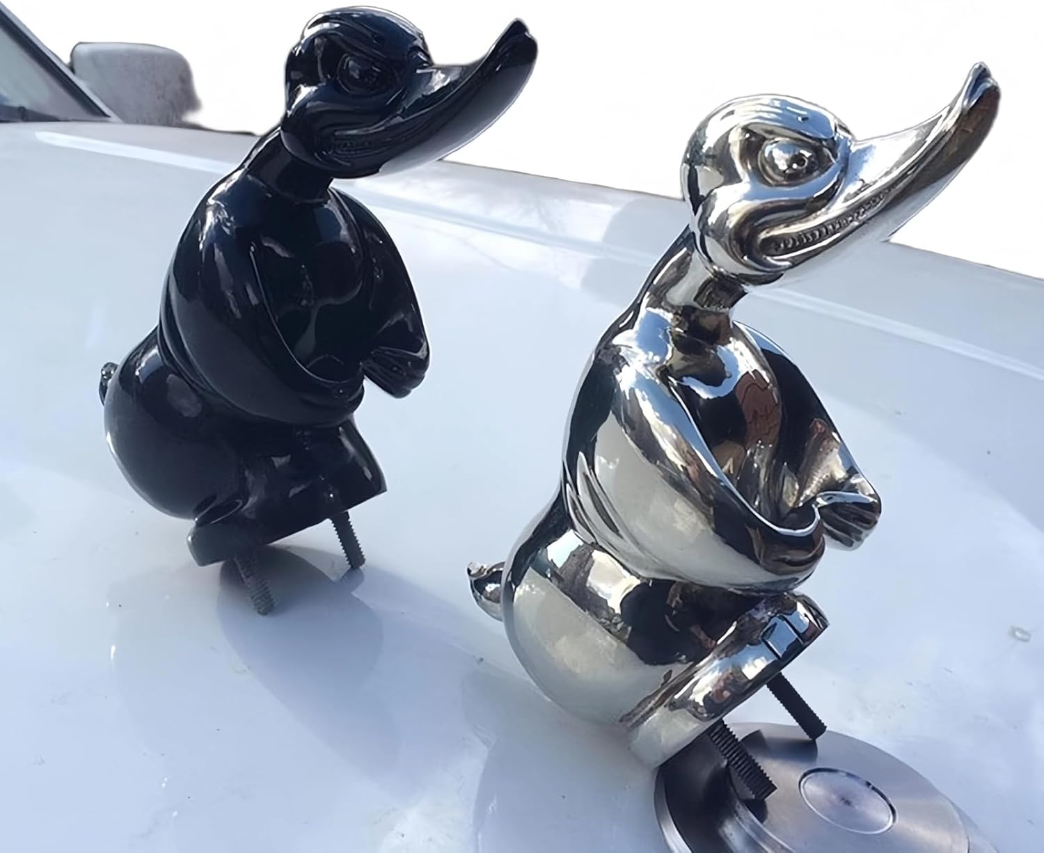 Amazon.com: 3D Chromed Angry Duck Hood Ornament,Death Proof Duck Black ...