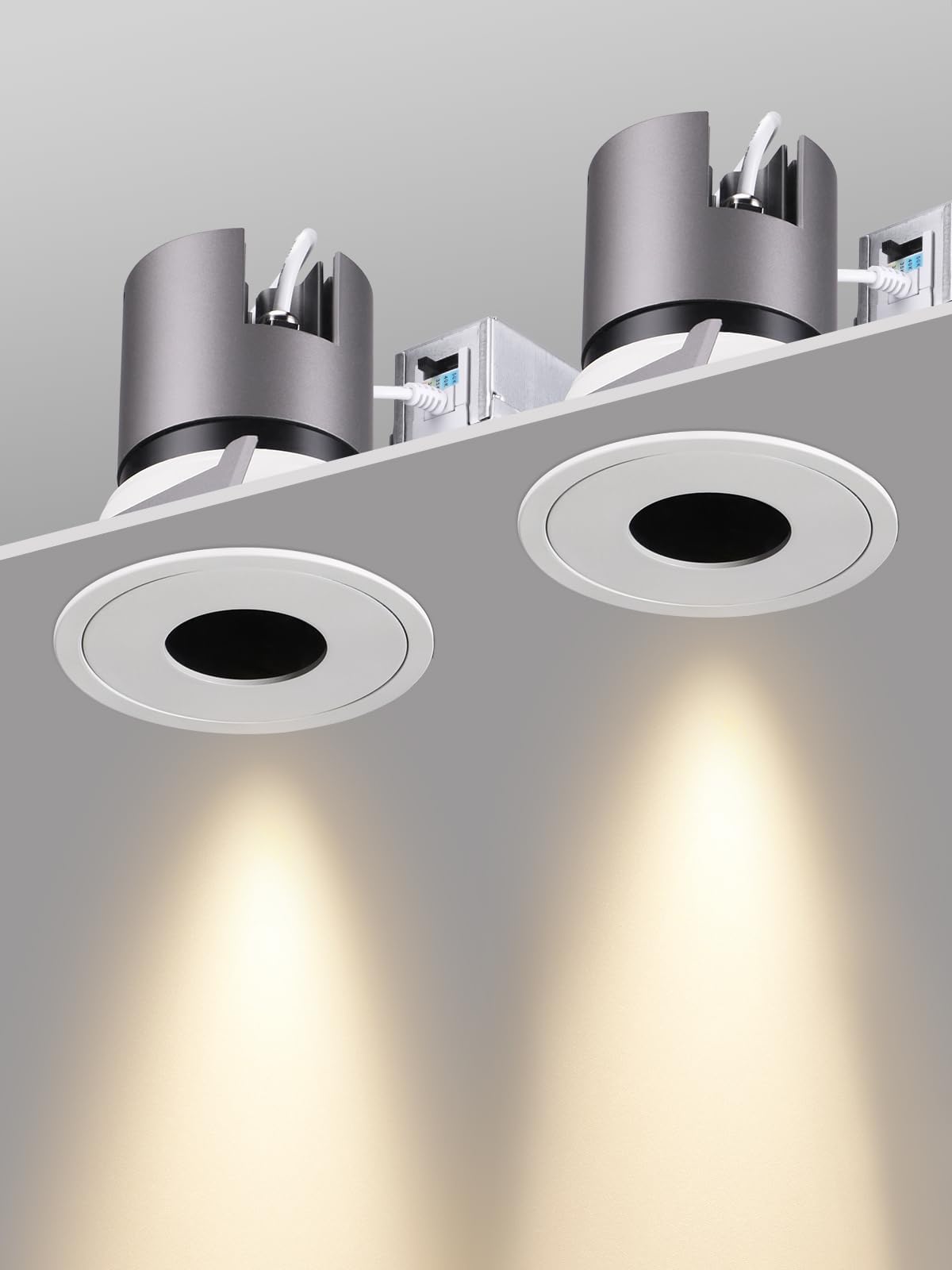 TORCHSTAR 3-Inch 5CCT LED Recessed Canless Lights, Pin Hole Light, 30 ...