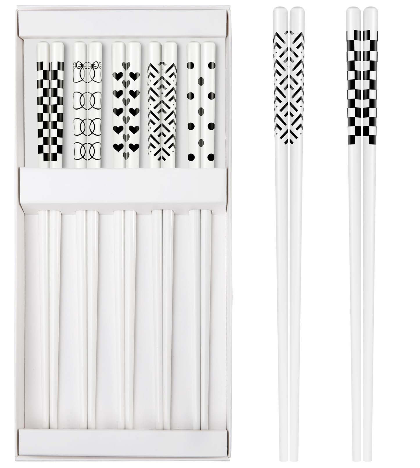 Amazon.com: Ycxvacop 5 Pairs Ceramic Chopsticks,Reusable Chopsticks ...
