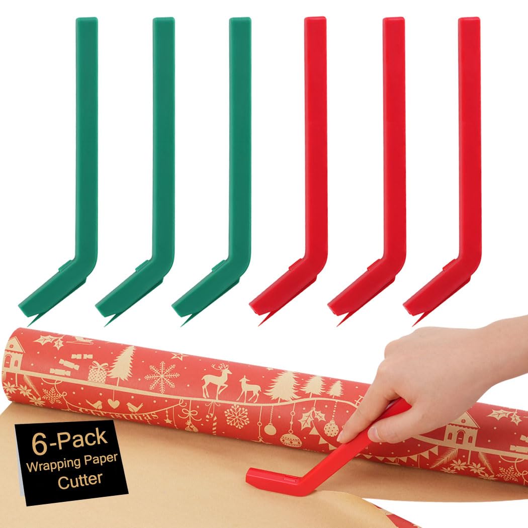 Amazon.com : 6Pcs Wrapping Paper Cutter, Handheld Gift Wrap Cutter Tool ...