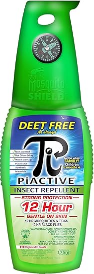 PiACTIVE - Insect Repellent Pump Spray, DEET-Free Bug Spray with 20% ...