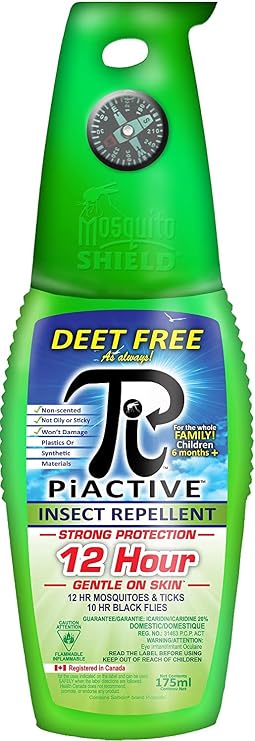 PiACTIVE - Insect Repellent Pump Spray, DEET-Free Bug Spray with 20% ...
