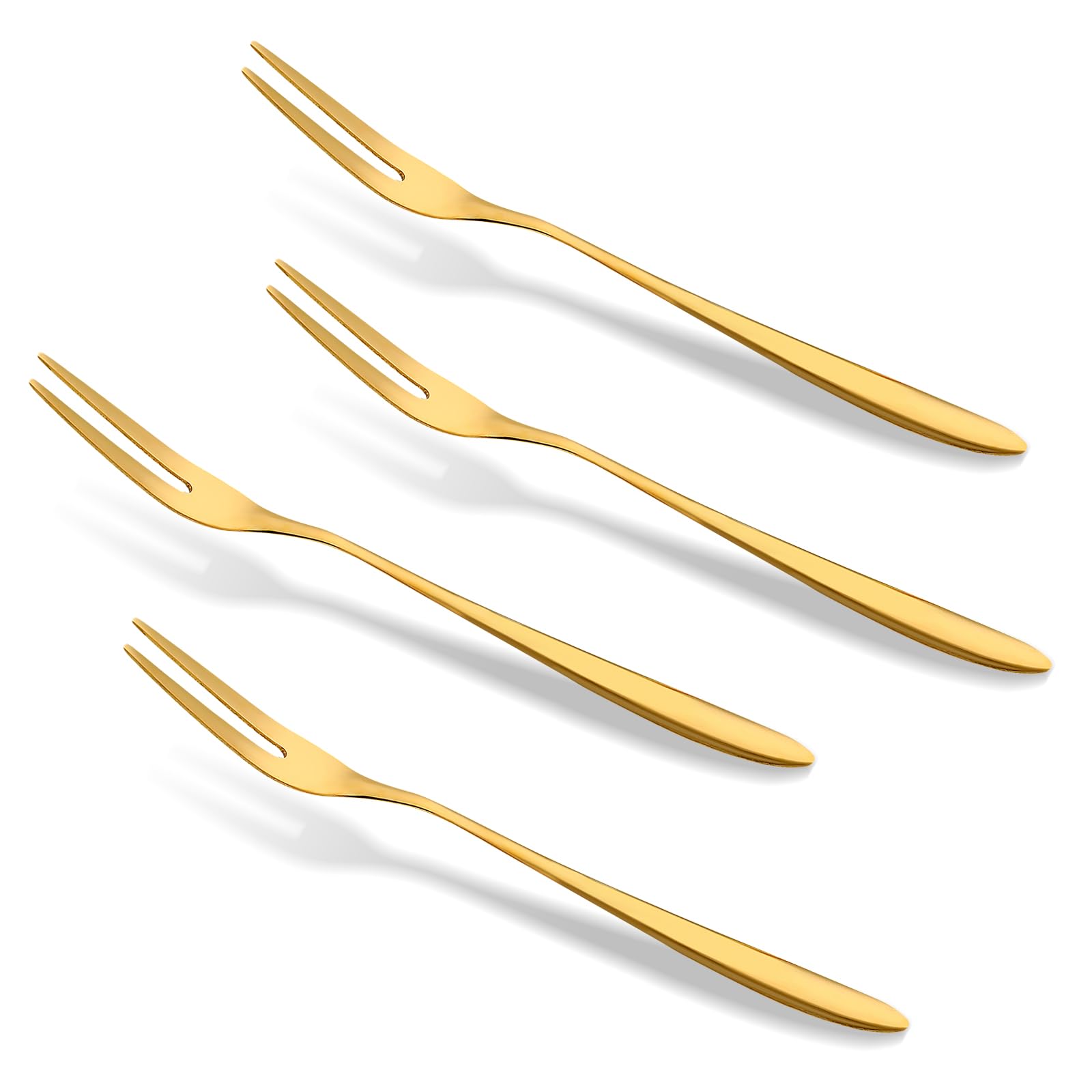 KALIONE 4 Packs Stainless Steel Forks Set, 2 Prong Cocktail Forks ...