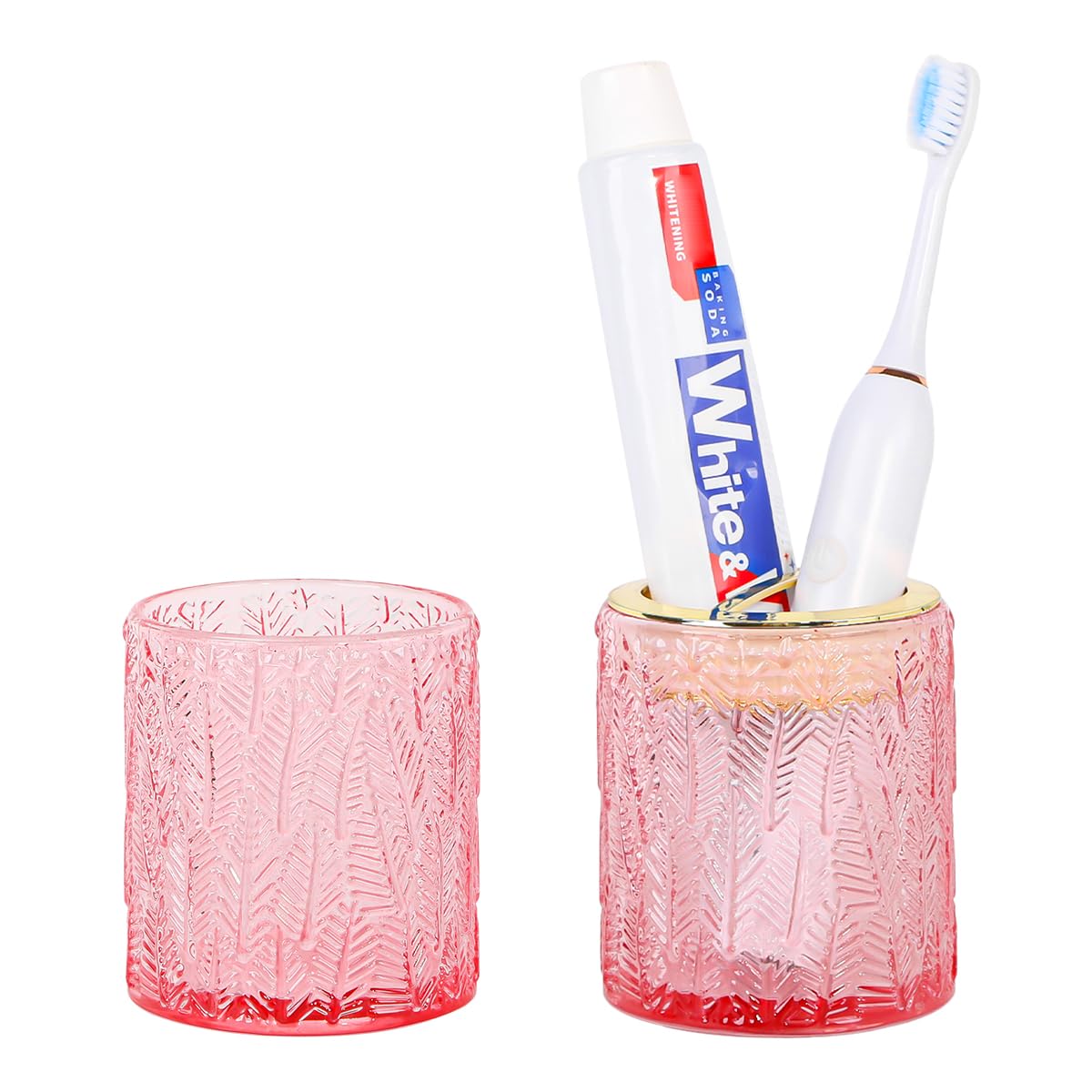 Amazon.com: Tonxus Glass Toothbrush Holders for Bathrooms,Pink ...