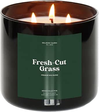 Amazon.com: Fresh Cut Grass Candle | 3-Wick Green Lawn Scent | Fresh ...
