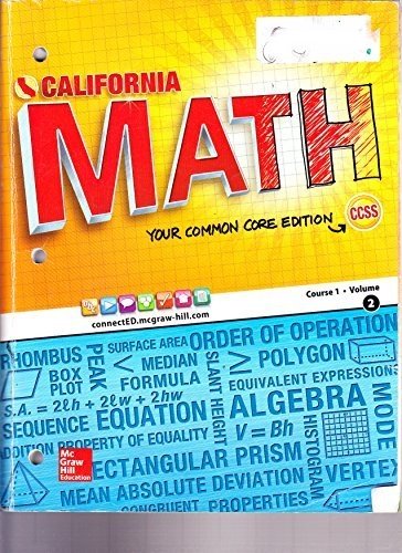CA Math Your Common Core Edition Course 1 Volume 2: John A. Carter ...