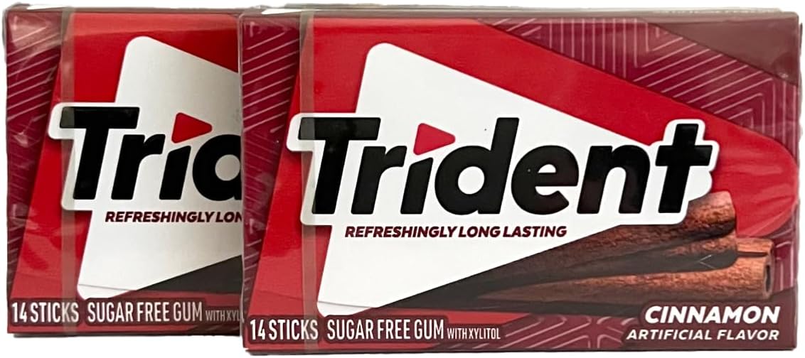 Amazon.com: Trident Spearmint Sugar Free Gum, 12 Packs of 14 Pieces ...