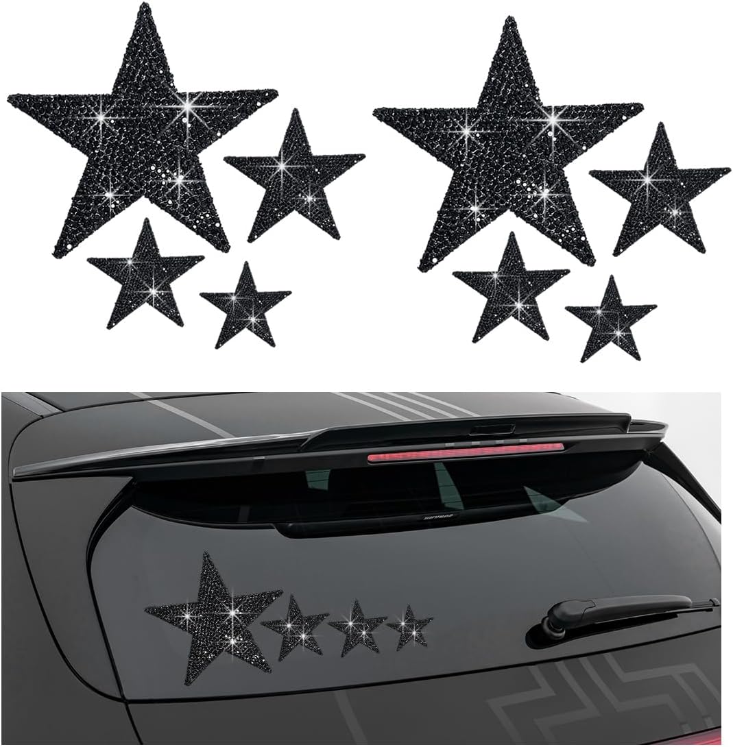 Amazon.com: Gasedin 8 PCS Shiny Car Stickers, Sparkling Crystal Star ...