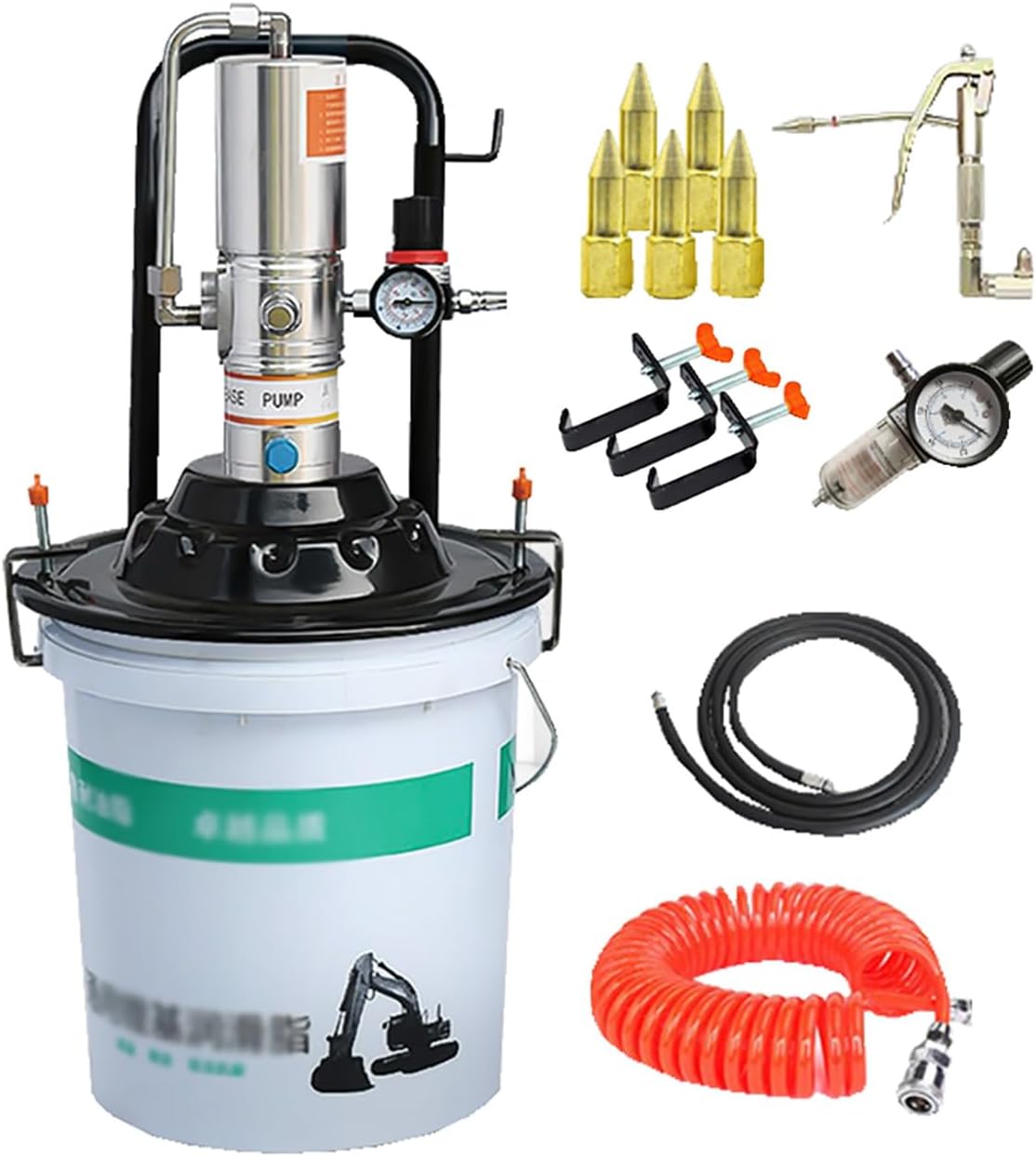 Amazon.com: XWZ 5 Gallon High-Pressure Air-Operated Grease Pump with ...