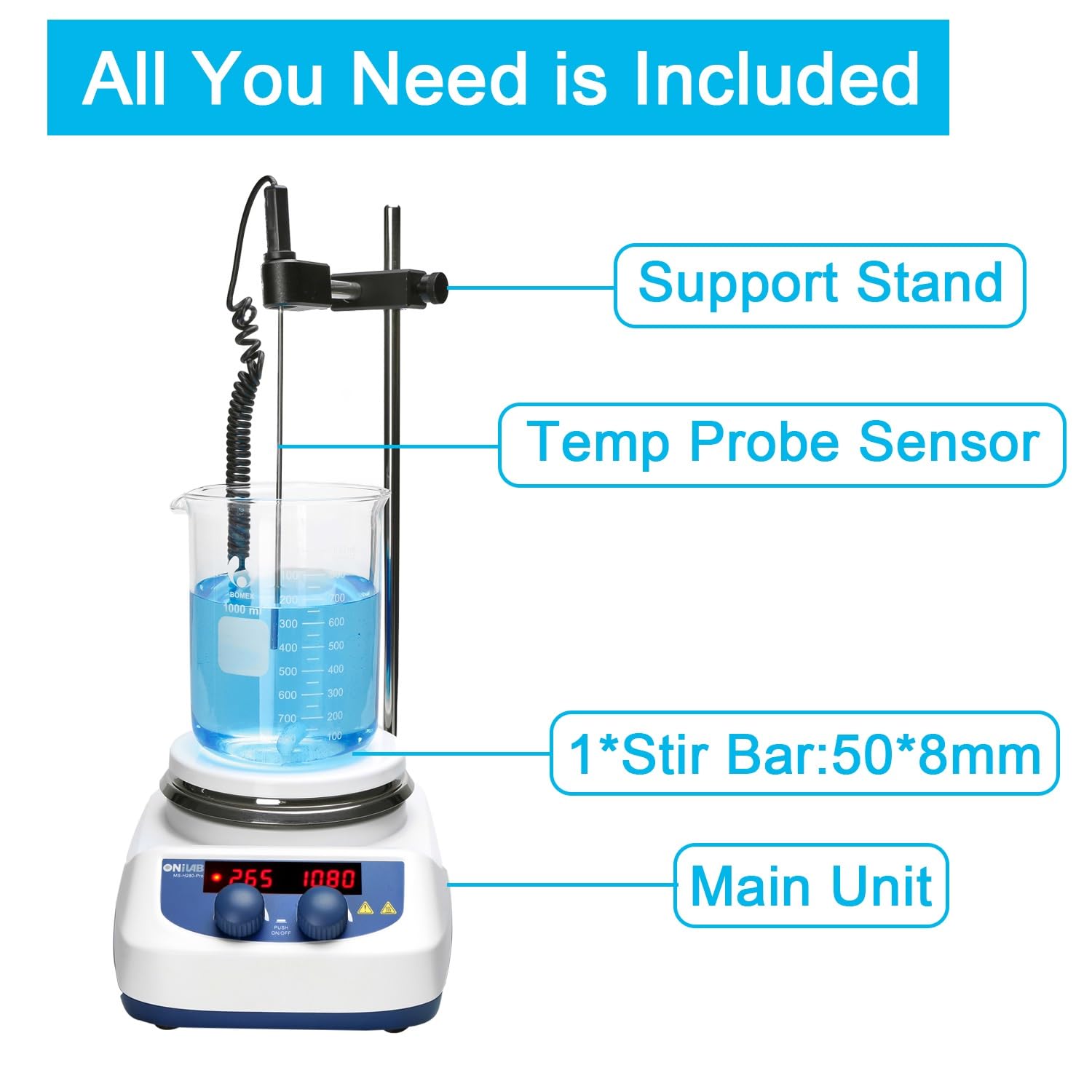 Snapklik.com : ONiLAB 280 5 Inch LED Digital Hotplate Magnetic Stirrer