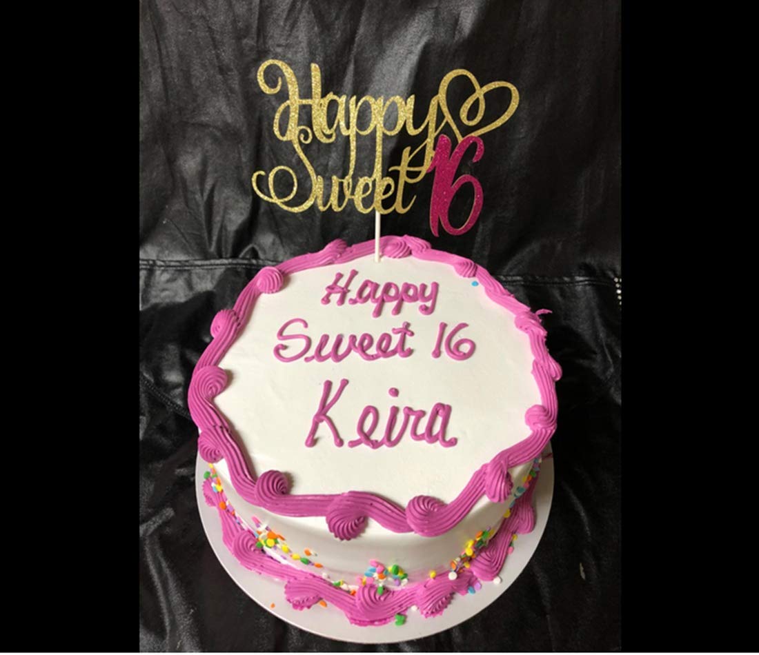 Buy Happy Sweet 16 Cake Topper Pink And Gold Glitter Sweet 16 Cake Toppers 16th Birthday Cake buy-happy-sweet-16-cake-topper-pink-and-gold-glitter-sweet-16-cake-toppers-16th-birthday-cake