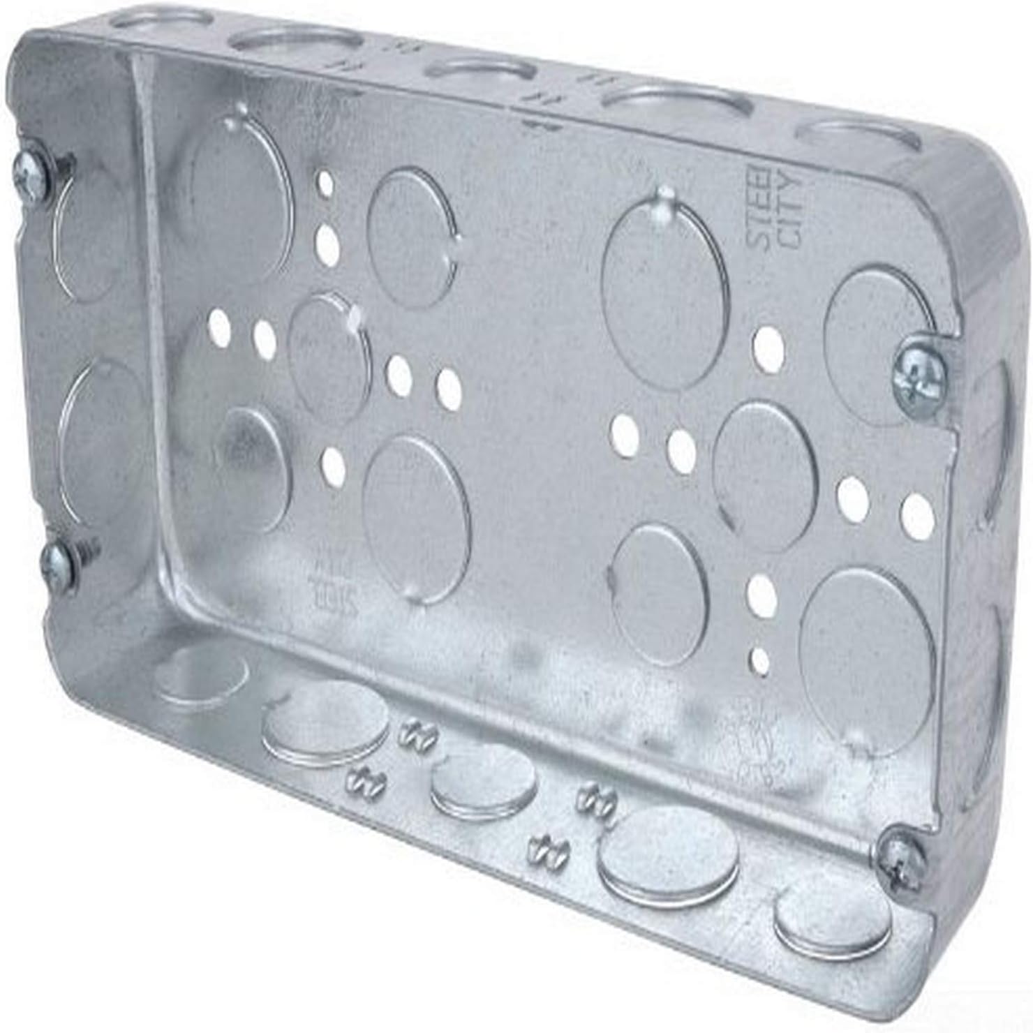 Steel City H3BD-3/4&1 Gang Outlet Box, Drawn Construction, 3 Gang, 8-5/ ...