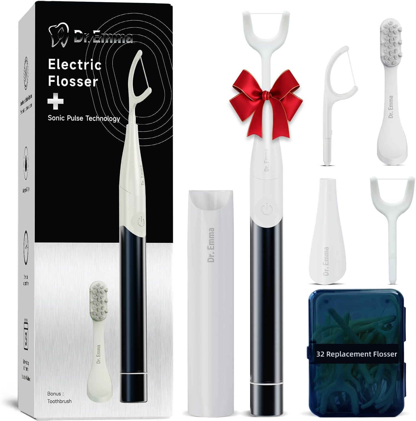 Amazon.com: Dr. Emma Electric Vibration Flosser with Replaceable Floss ...