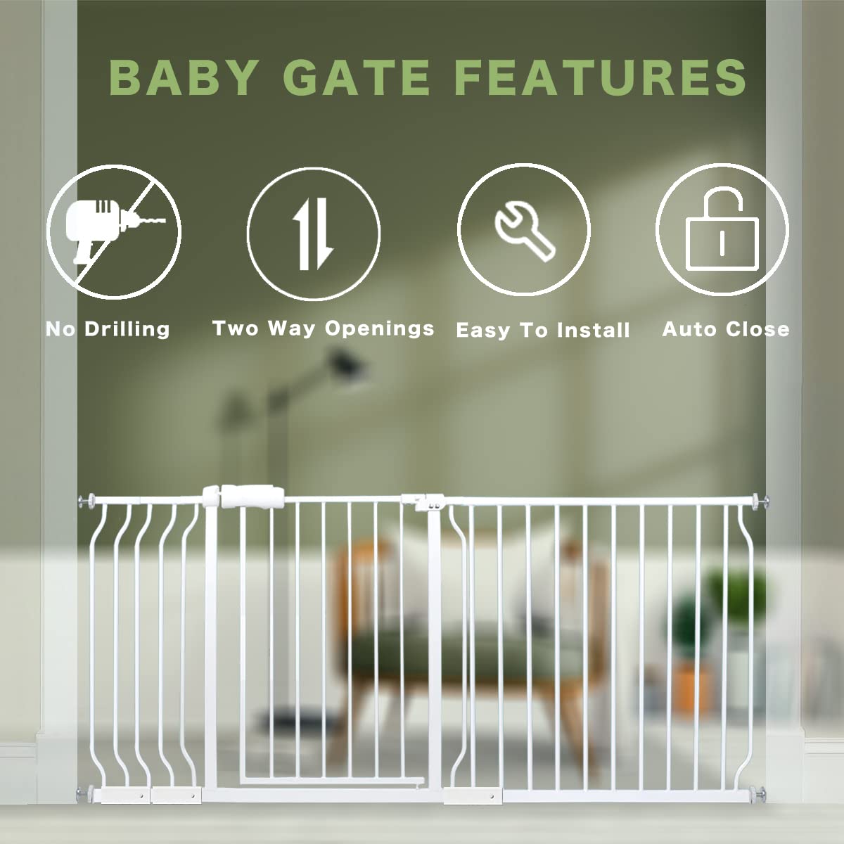 Narrow Baby Gate Flower Frail - Pressure Mounted Safety Gate For Stairs ...