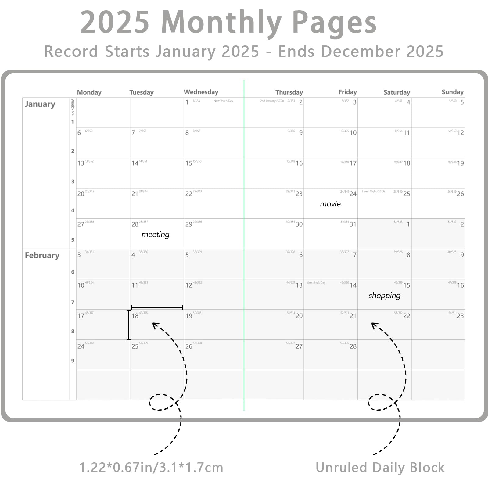 Moseem 2025 Diary – A5 Diary 2025 Day per Page from 2025 January to ...