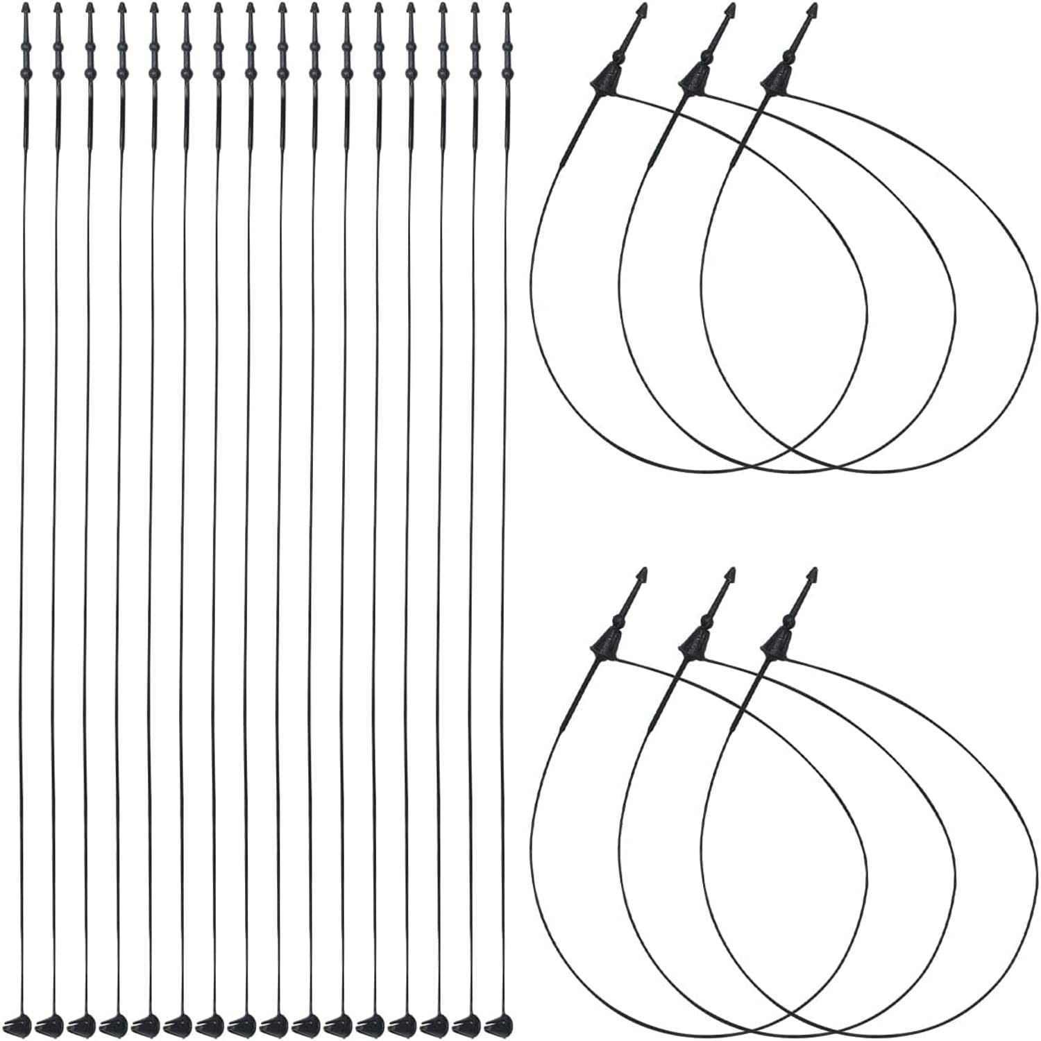 Jasol Loop Pin Plastic Fastener Hang Tag Snap Lock 7 Inches Black Pin ...