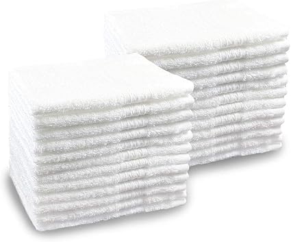 Amazon.com: Pacific Linens 24-Pack White Thin 100% Cotton Towel ...