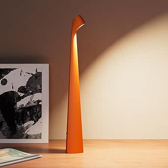 Portable Red Orange Table Lamp 3-Levels Brightness, Rechargeable ...