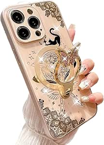 Amazon.com: AuroiCCY for iPhone 16 Pro Max Magnetic Case with Ring Stand, Compatible with ...