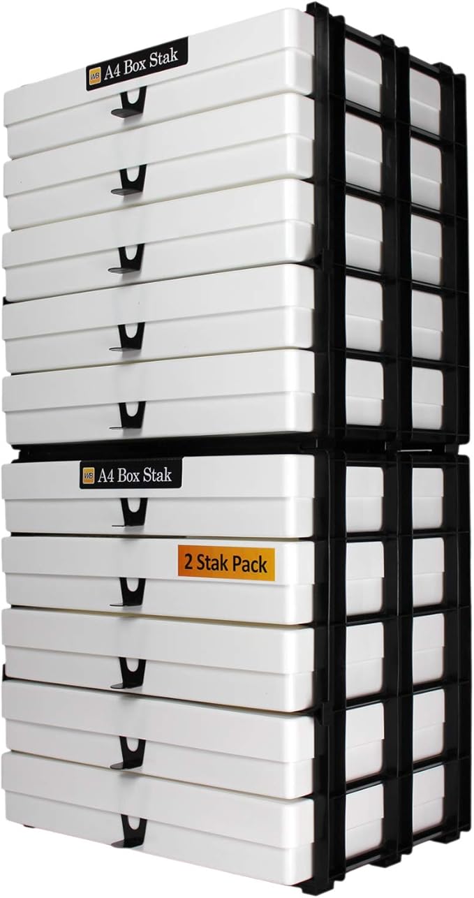 WestonBoxes A4 Box Stak, Stackable Craft Storage Box Unit Including ...