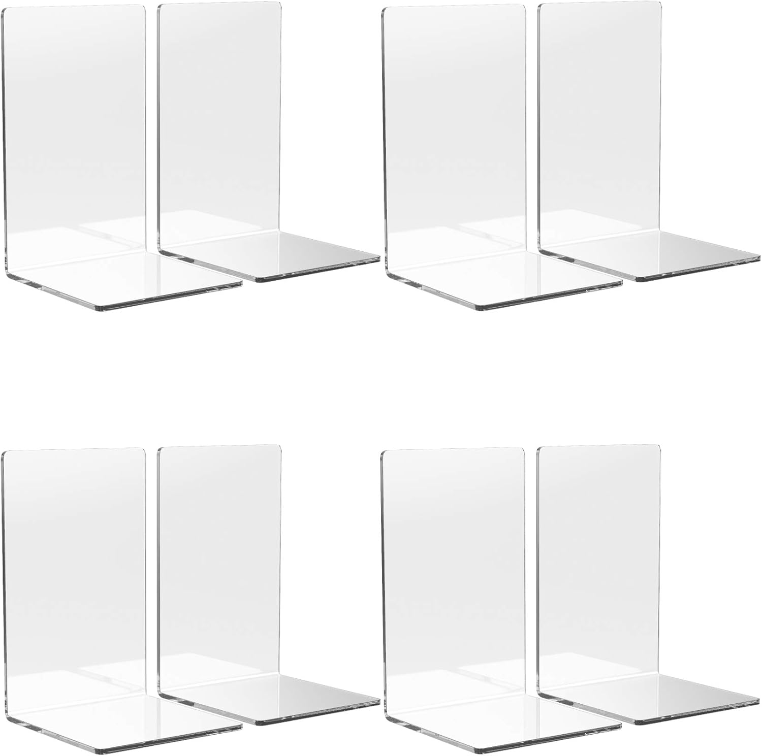 Amazon.com: WUWEOT 8 Pack Acrylic Bookends, Clear Book Stopper Desktop ...