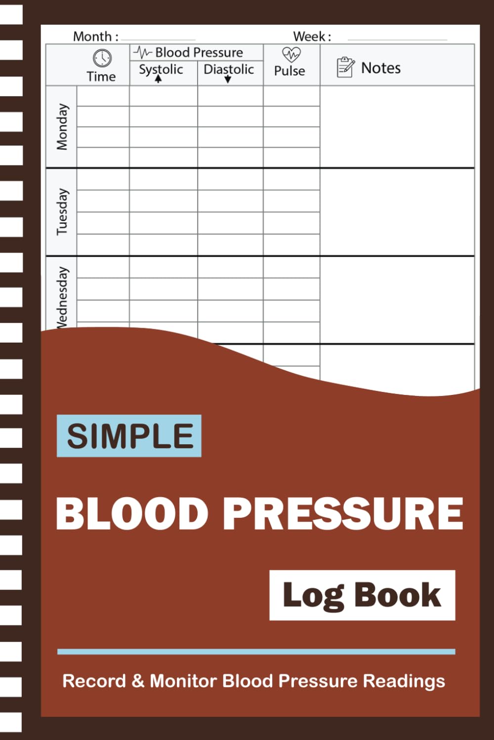 Blood Pressure Log Book: Blood Pressure tracker Log Book. Record and ...