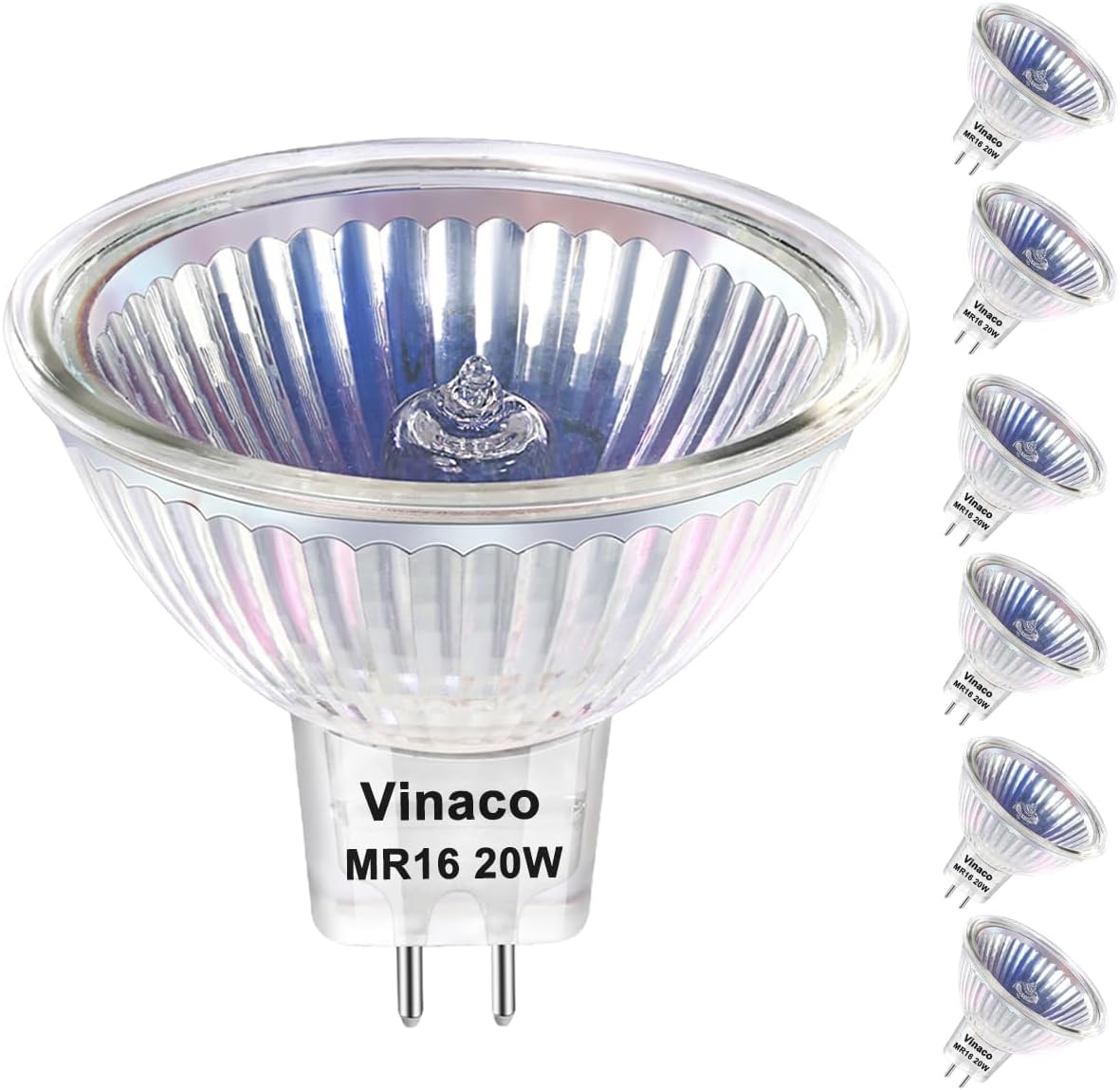 ETUOLMP MR16 Halogen Bulbs 12V 20W, Durable 6 Packs High Output Halogen ...