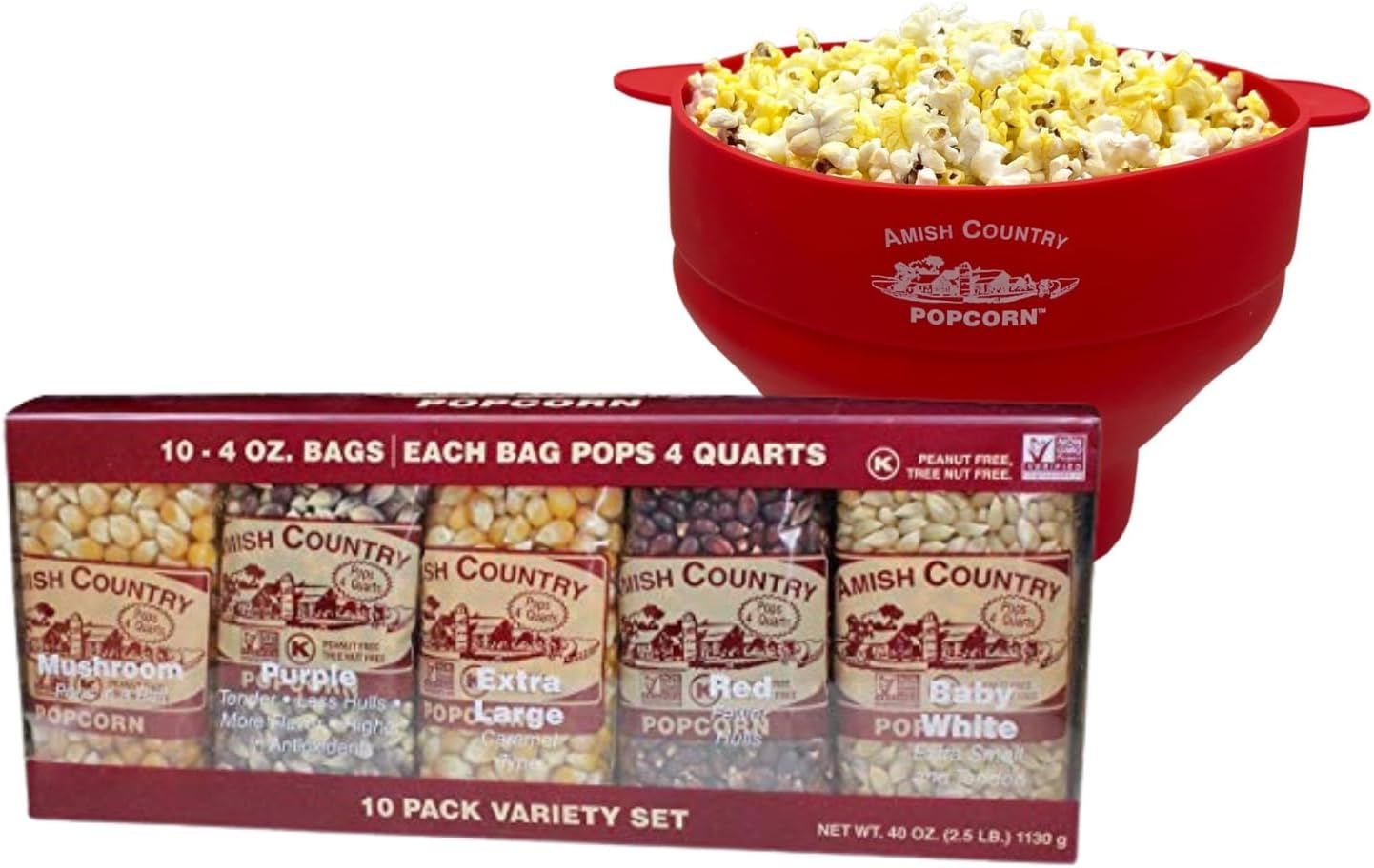Amazon.com: Amish Country Popcorn - 4 Ounce Variety Kernel Gift Set (10 ...