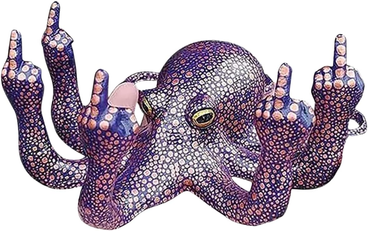 Amazon.com : Middle Finger Octopus，Middle Finger Statue，Weird Decor ...