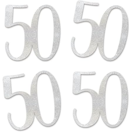 Amazon.com: Gold Glitter 50 - No-Mess Real Gold Glitter Cut-Out Numbers ...