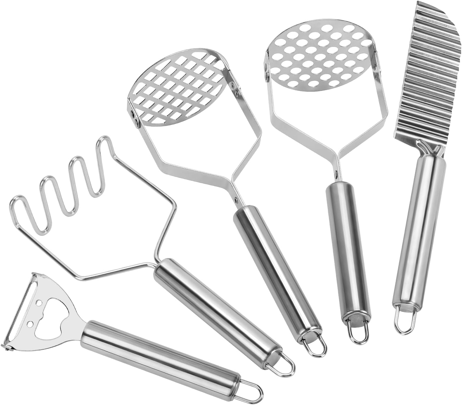 Amazon.com: 5 PCS Stainless Steel Kitchen Tool Set, UPZXKJ 3 Potato ...