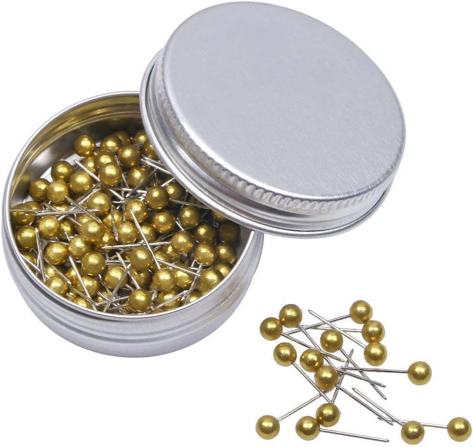 Tupalizy 1/8-Inch Map Tacks Plastic Beads Head, Steel Point, 220-Count ...