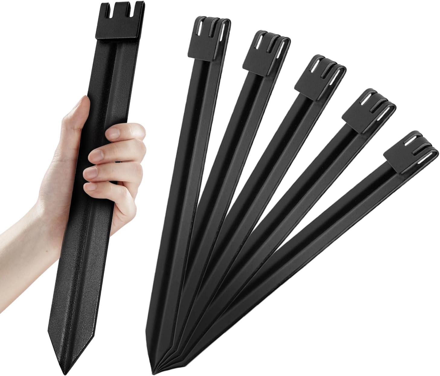 Amazon.com : 6Pcs Black Metal Landscape Edging Stakes, 10In Garden ...