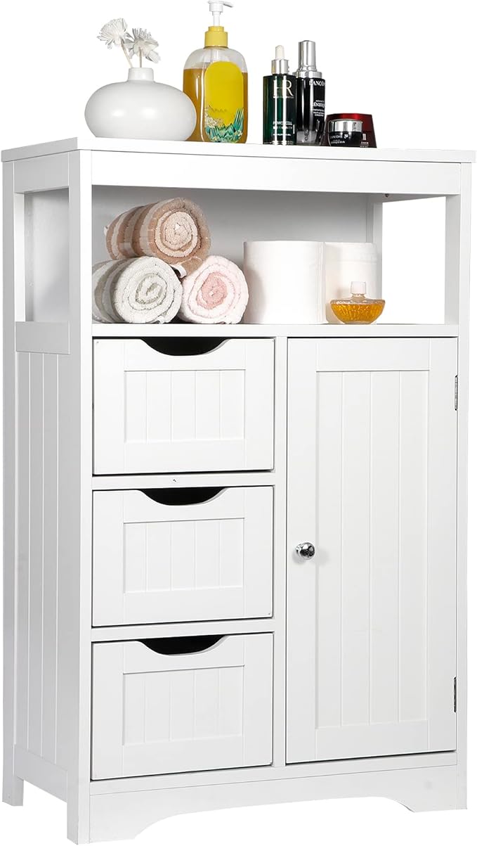 Amazon.com: ZenStyle Bathroom Floor Cabinet, Storage Organizer with 3 ...
