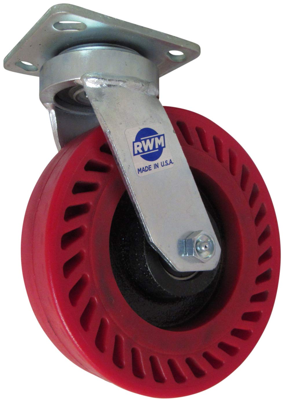 RWM Casters 48-UOR-0820-S 48 Series 9-1/2" High, 8" Omega Wheel, Swivel ...