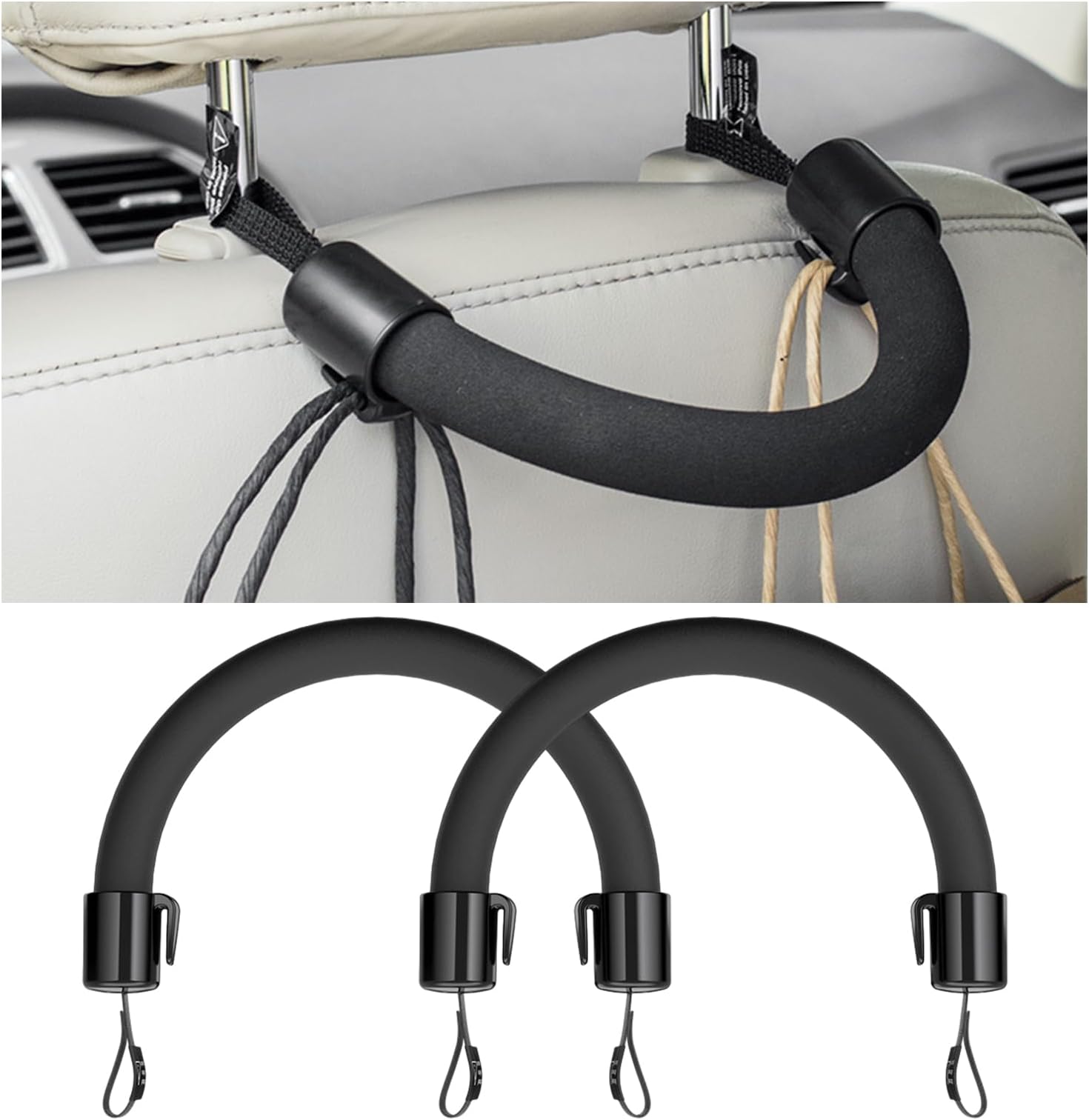 Amazon.com: Dickno 2 PCS Car Headrest Grab Handle, Auto Rear Seat ...